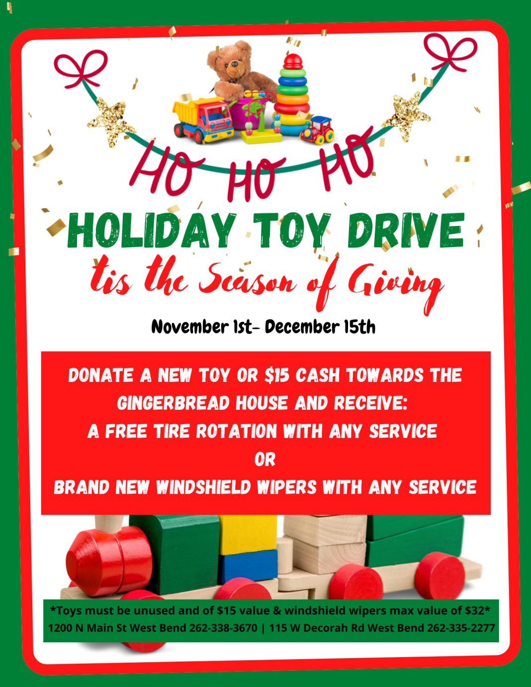 Holiday Toy Drive at Bob's Main Street Auto & Towing - Washington ...