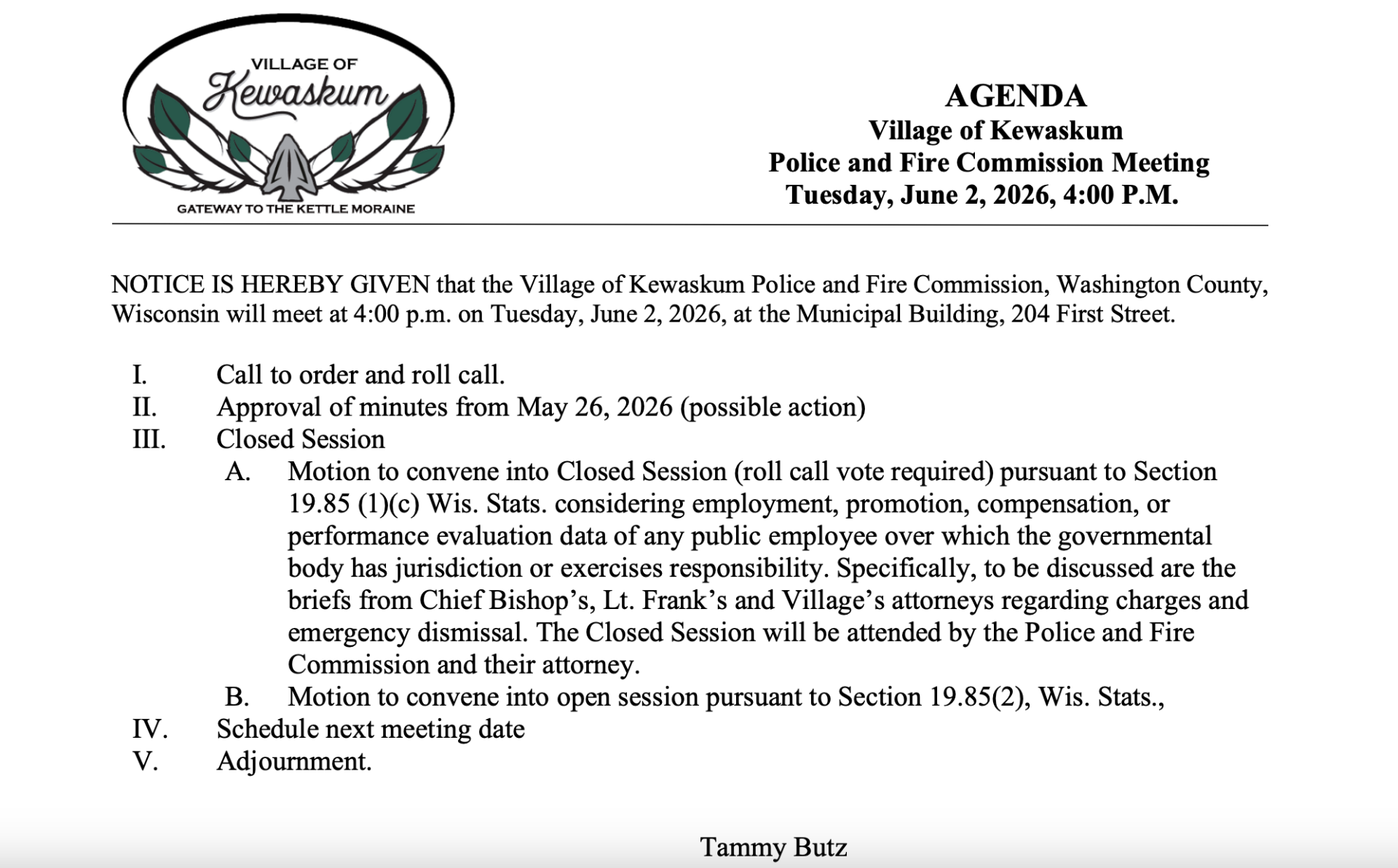 Briefs filed in case: Village of Kewaskum President vs. Police Chief ...